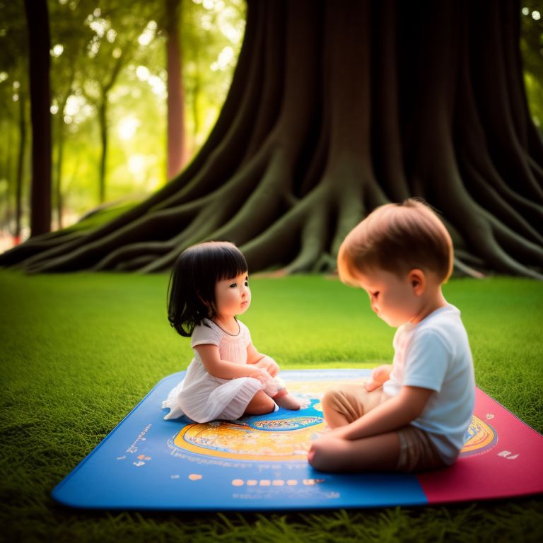Cartoon Boy Sitting Under Tree