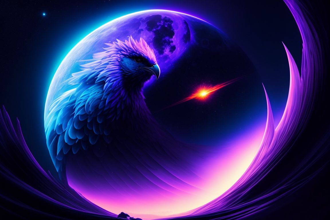 Purple Phoenix Bird