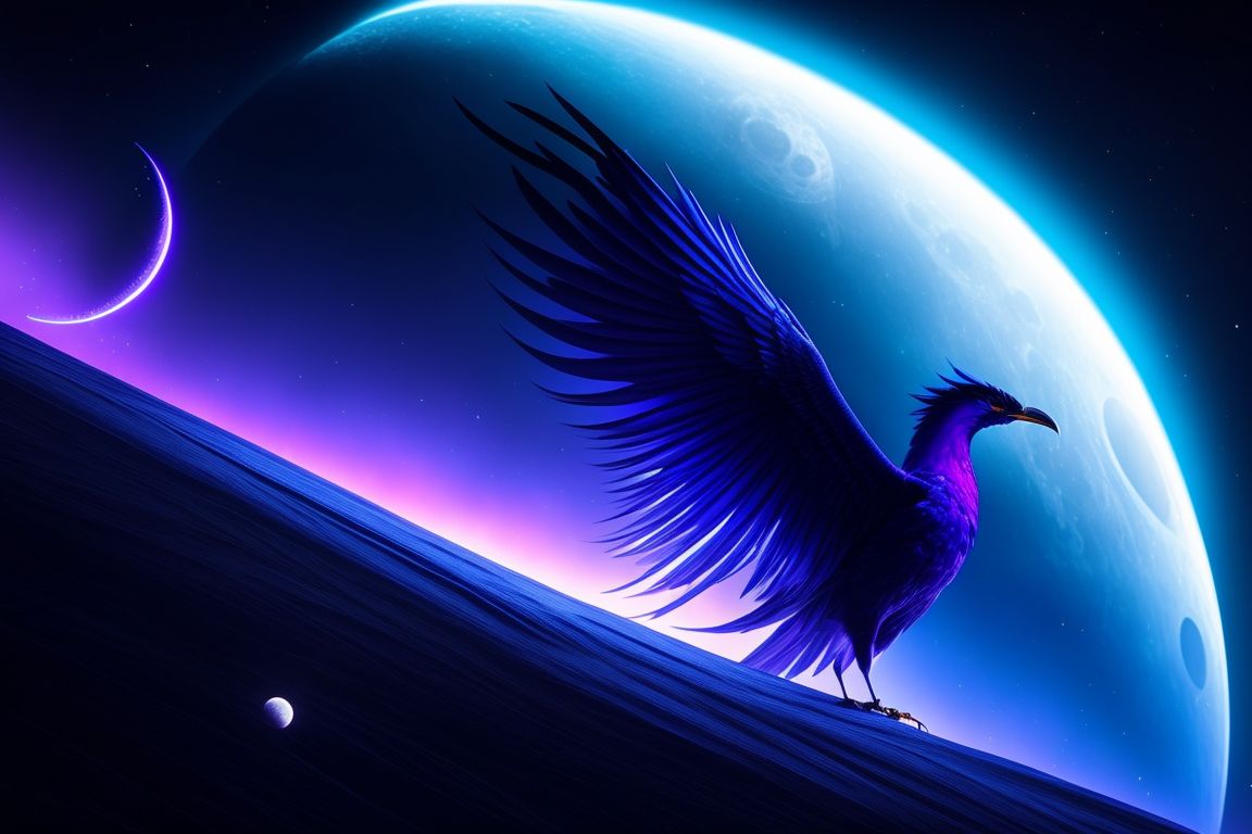 Purple Phoenix Bird