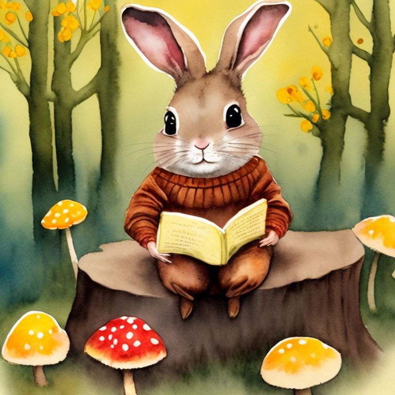Bunny Reading A Book