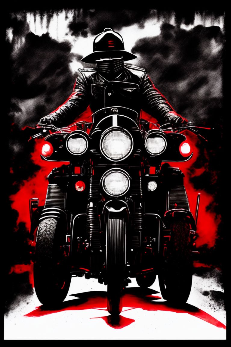 KOPF-KI-NO: Knight Rider, rocker, hells angels, red theme