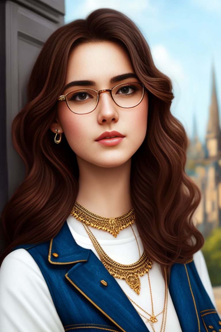 timely-eagle953: She wears a pair of eyeglasses that adds to her ...