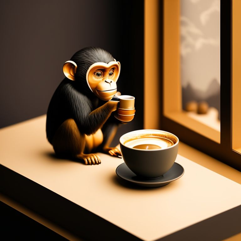 Dark Grey Background Monkey