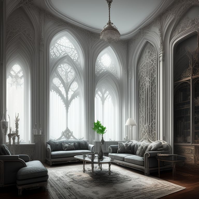 shabby-rail874: living room gothic style interior design white