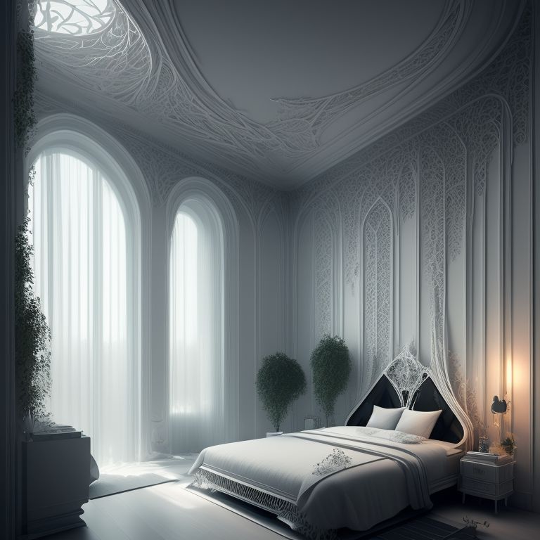 shabby-rail874: bedroom minimalism gothic style interior design white ...