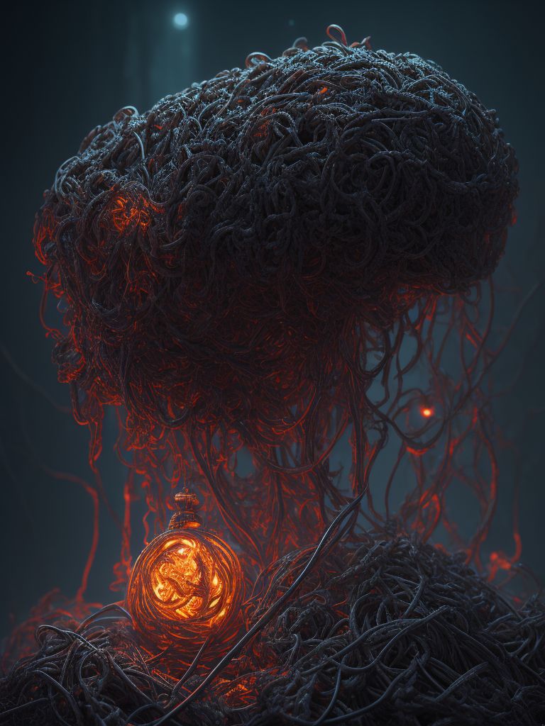 MShare: rope knot, scrissors cut up, meat, mycelium —ar 16:9