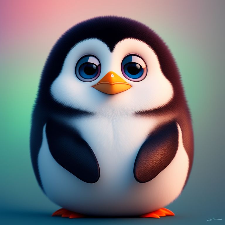Cute Fat Baby Penguin
