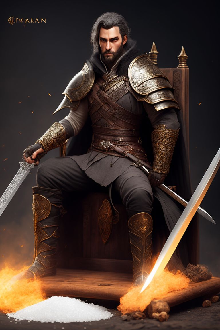 Warrior Sitting On Throne