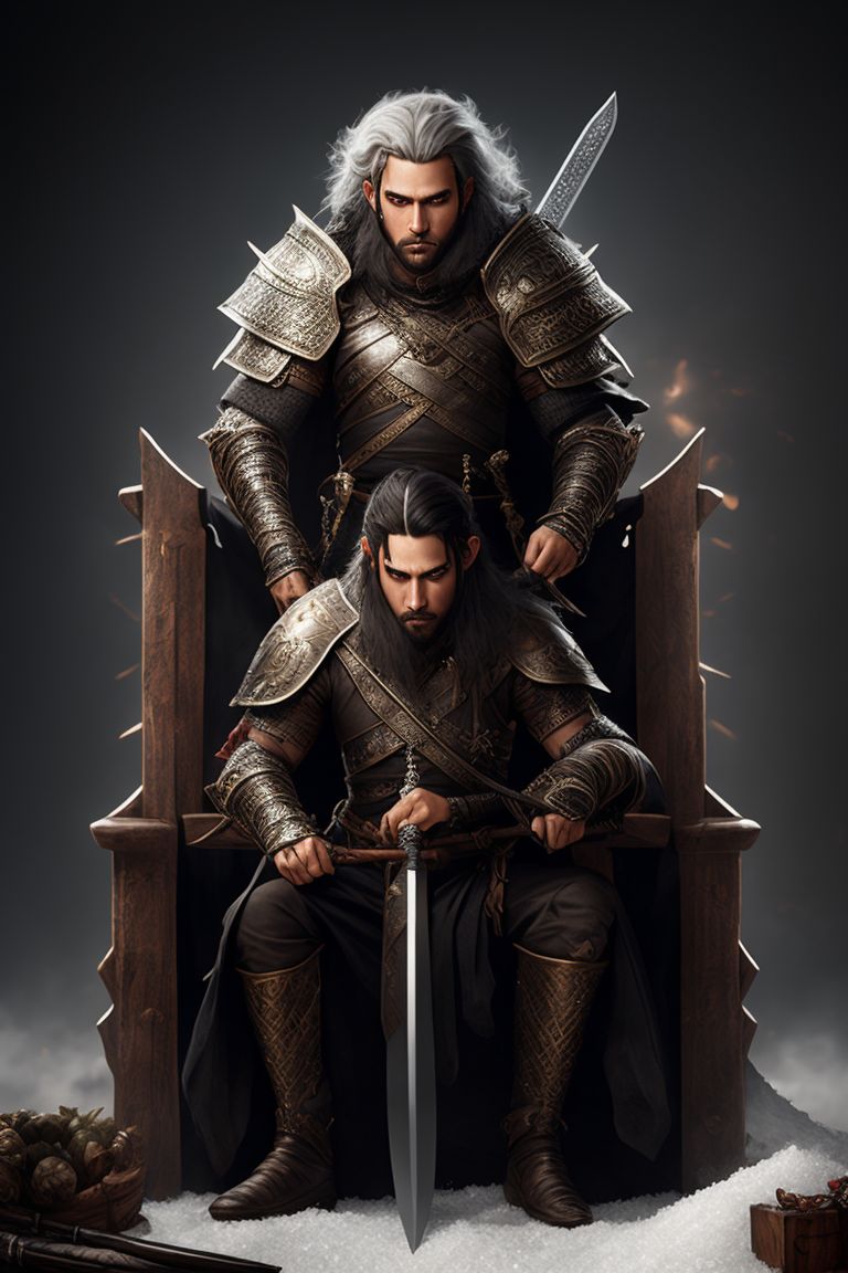 Warrior Sitting On Throne