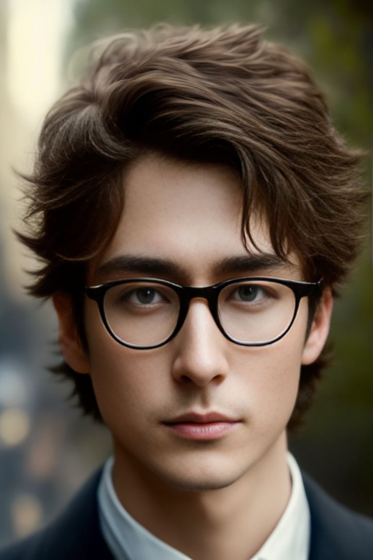 Fedoraxsa: Portrait of Handsome Akira Kurusu, Glasses , Short hair