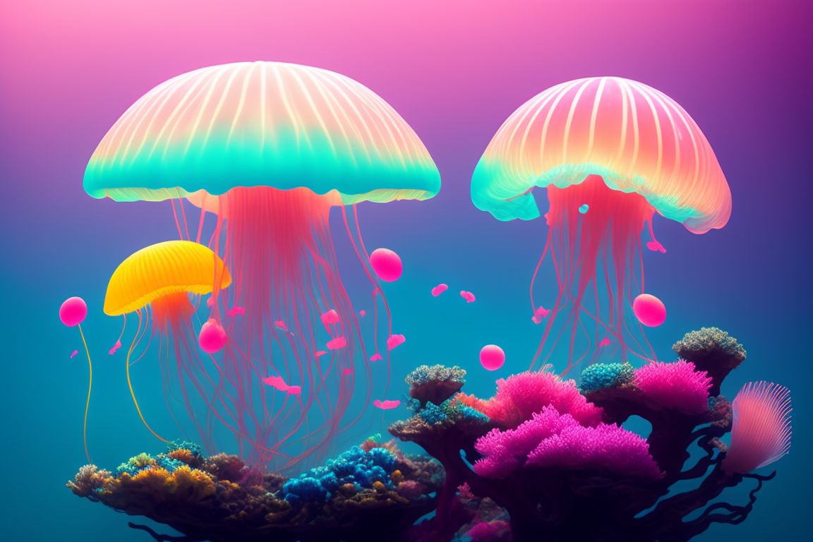 Colorful Jellyfish Wallpaper Hd