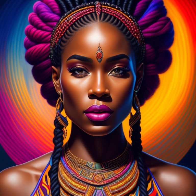 drab-dunlin924: Intricately, detailed, beautiful African American woman ...