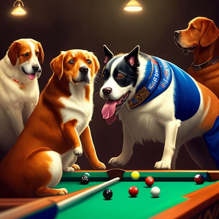 Dogs Playing Pool Wallpaper