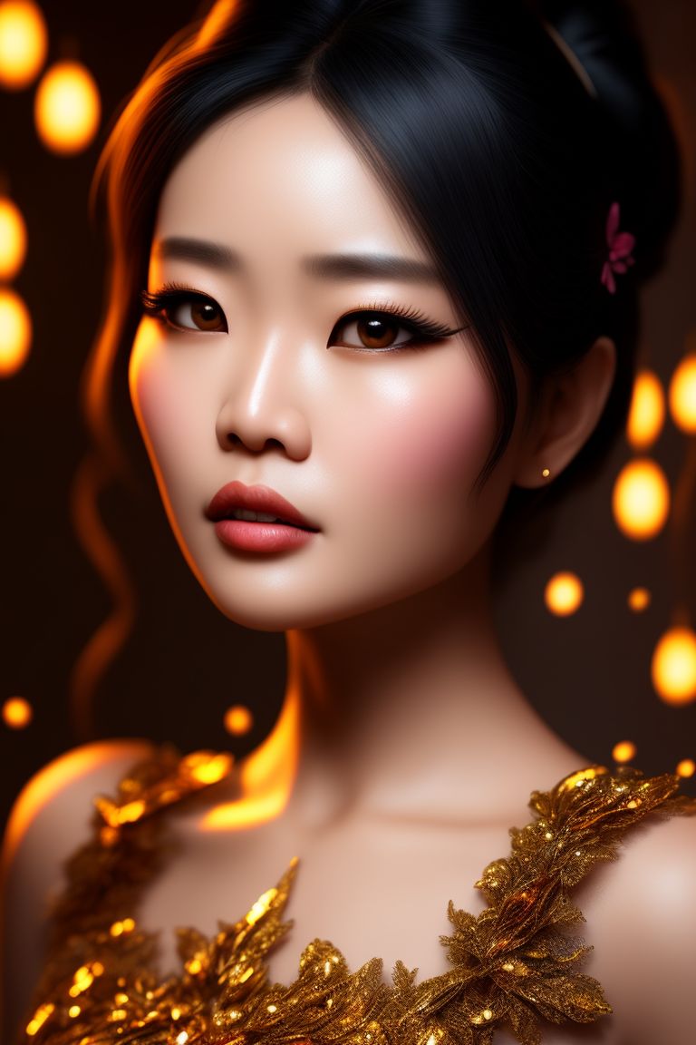 Weak Cattle929 Realistic Asian Girl 33 Years Old Detailed Face Big