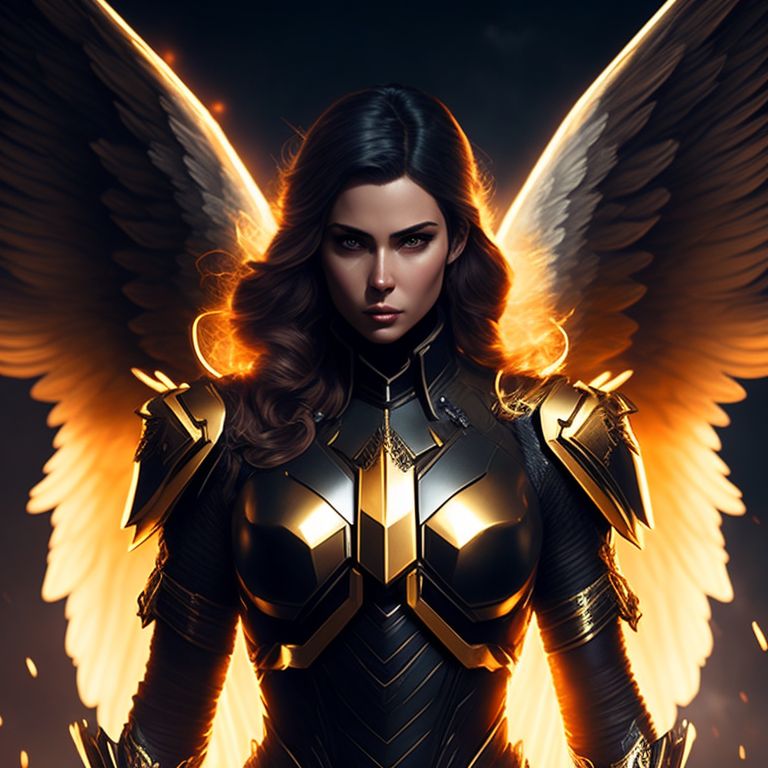 strong-quail154: Angel paladin hero fighter knight wings gold hair halo ...