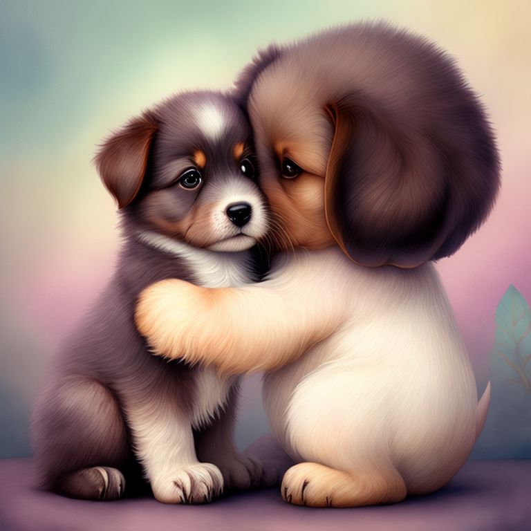 Cute Puppies Hugging