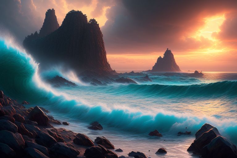 worse-yak438: a large body of water sitting on top of a sandy beach, by ...