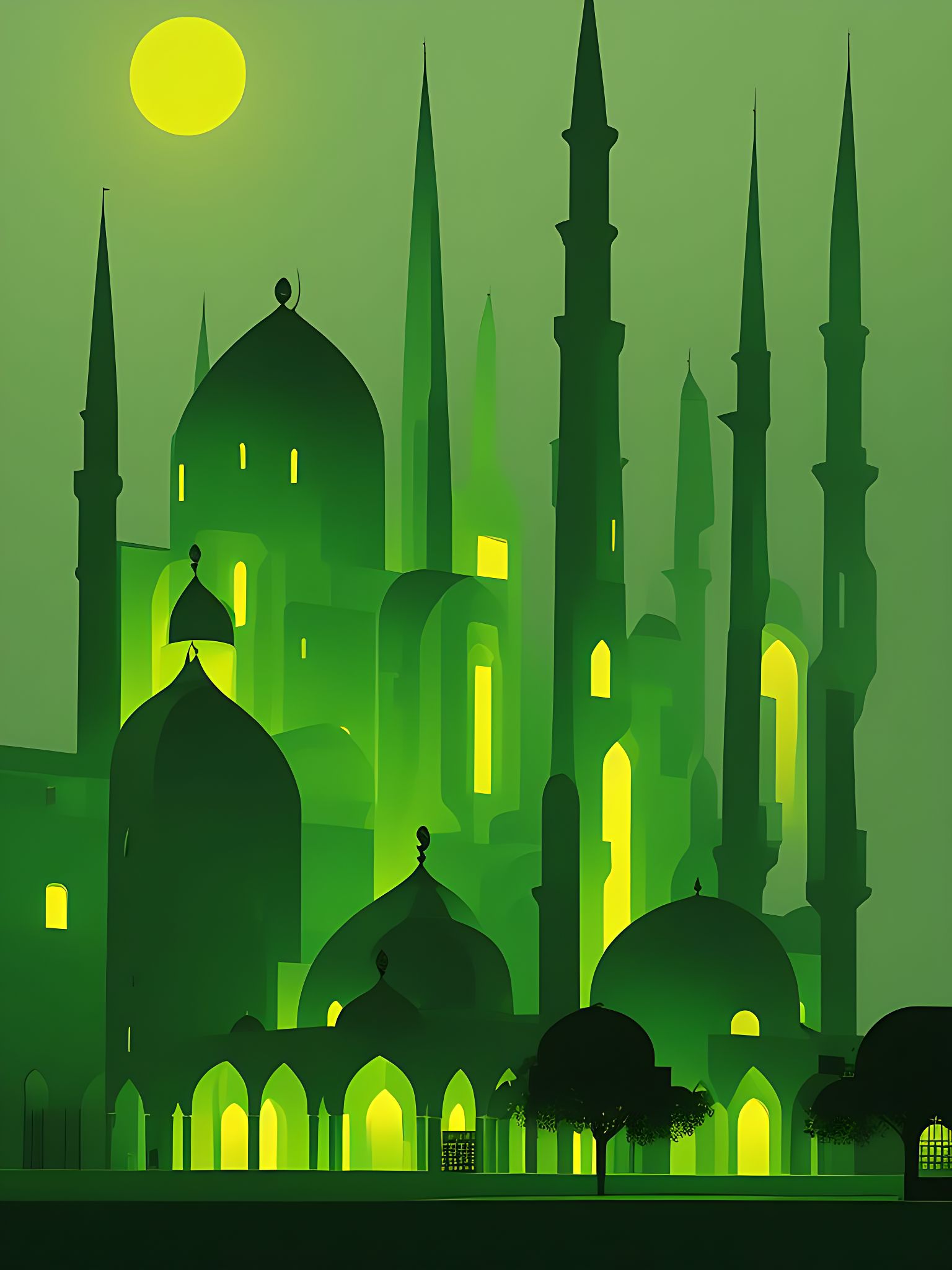 Green Mosque Wallpaper