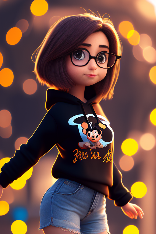 Girl Cartoon Character With Glasses