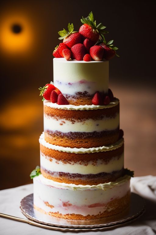 ragged-ferret11: Strawberry cake topped with berries with dark ...