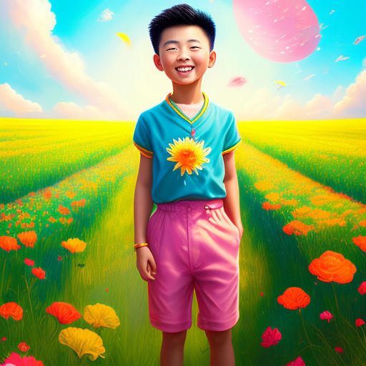 best-emu695: a portrait of a handsome and lively Chinese boy with a ...