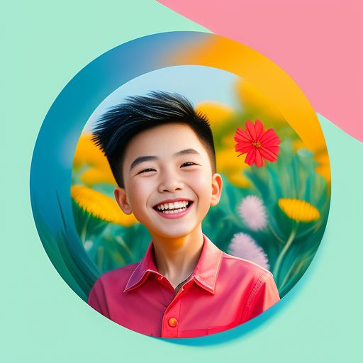 best-emu695: a portrait of a handsome and lively Chinese boy with a ...