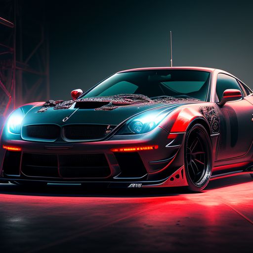 gigantic-ram693: artistic, realistic car, creative , abstract ,neon ...