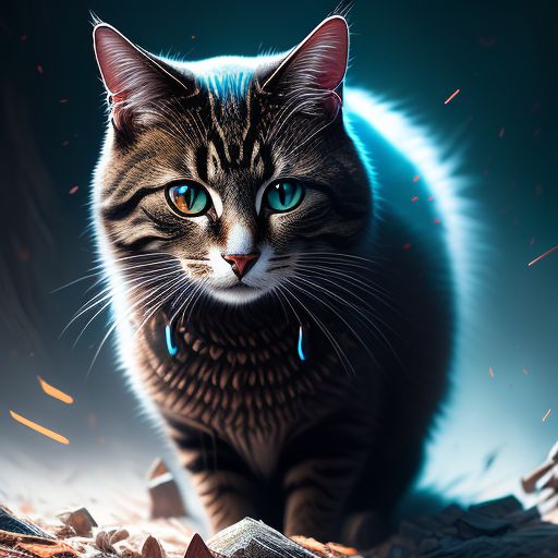 gigantic-ram693: artistic, realistic cat, creative , abstract ,neon ...