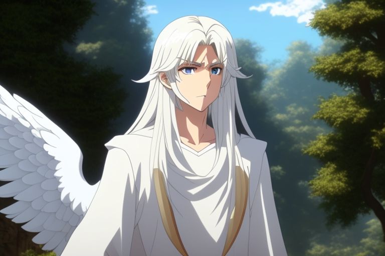 White Anime Angel Boy