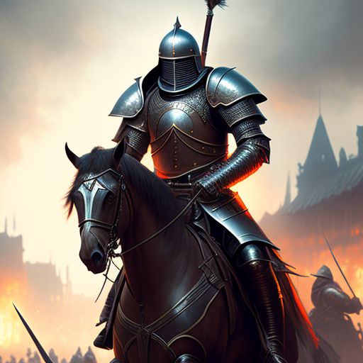 Medieval Knights Fighting Painting