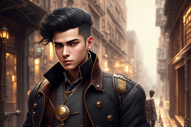 careful-wasp798: 20-year-old male, normal build, Pompadour hair ...