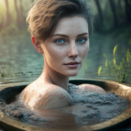 dazzling-emu68: lay with short hair,taking a bath in a muddy swamp ...