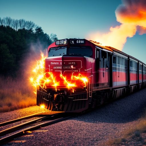 Speeding Train At Night