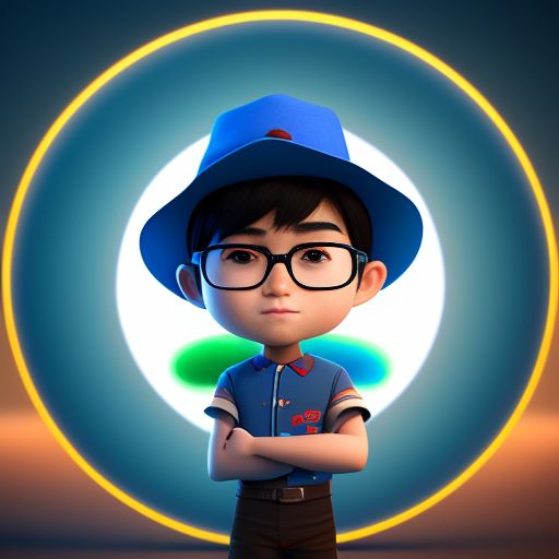 weird-snail665: as a pixar character 3d teenage chinese boy,bule hat ...