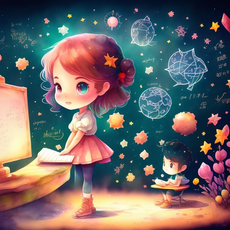 Anime Girl Writing A Story