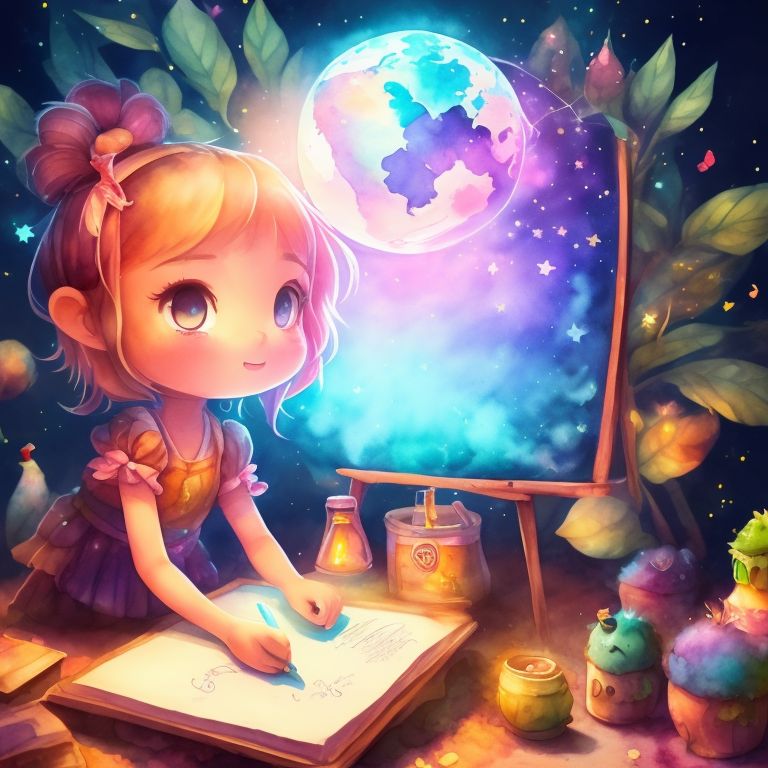 Anime Girl Writing A Story