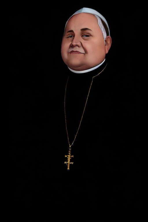 potable-clam468: Chubby priest, (white clothing, gold adornments ...