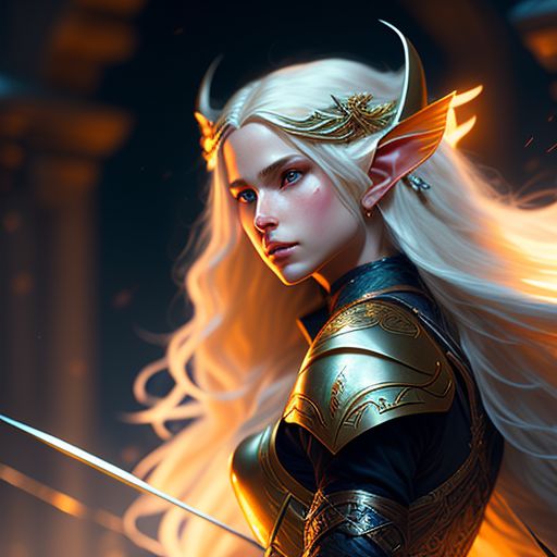 Unruly Shrew475 Beautiful Long Haired Blonde Elf Aiming With A Bow