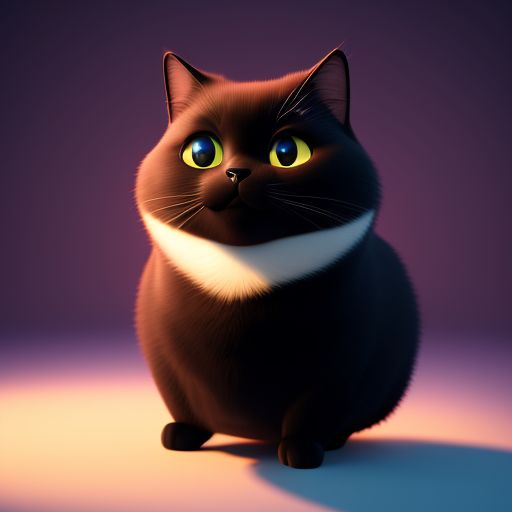 Fat Black Cat Cartoon