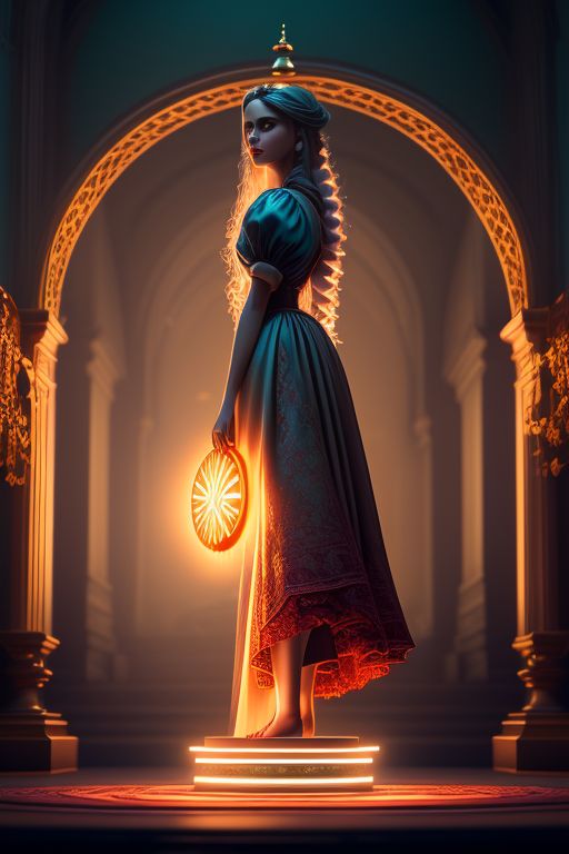 MasterxTH: Rapunzel with glowing eyes, beam of light, tower, joy, by ...