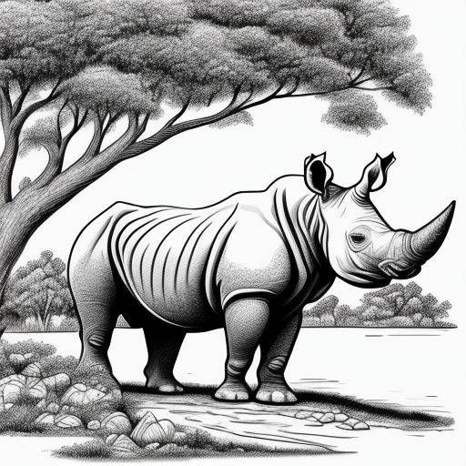 Black Rhino Drawing