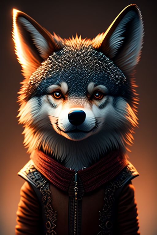 wise-goose969: little handsome anthropomorphic wolf creature