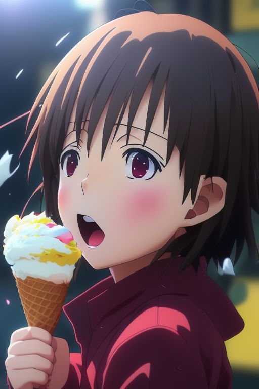 Anime Eating Ice Cream