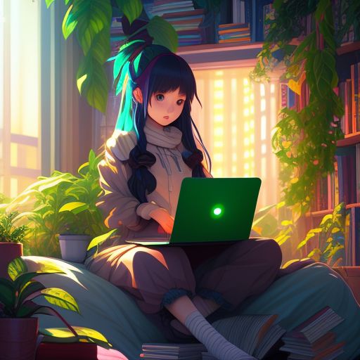 Anime Girl On Laptop