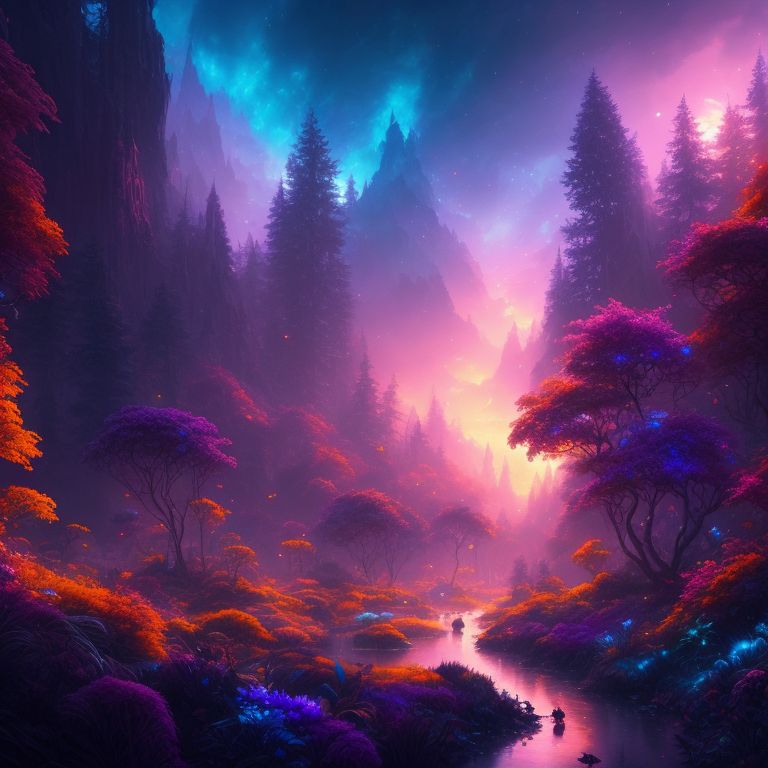 Lanxhi: Create a beautiful fantasy forest has magical creatures and ...