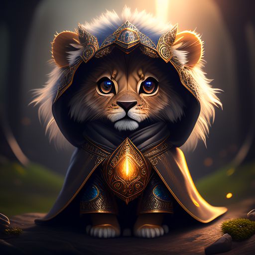 round-human789: avery cute tiny lion adorable big eyes chibi rim ...