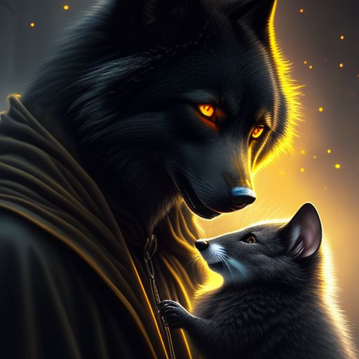 shocked-elk847: Anthropomorphic black wolf with a hooded cloak holds a ...