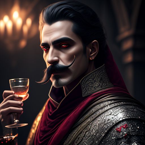 fake-shrew67: handsome mysterious vampire with mustache red eyes, a ...