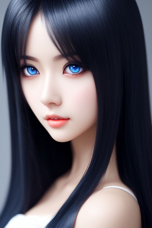 Pale Black Hair Anime Girl
