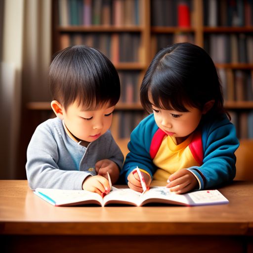 damp-curlew693: little cute boy and girl reading alphabets